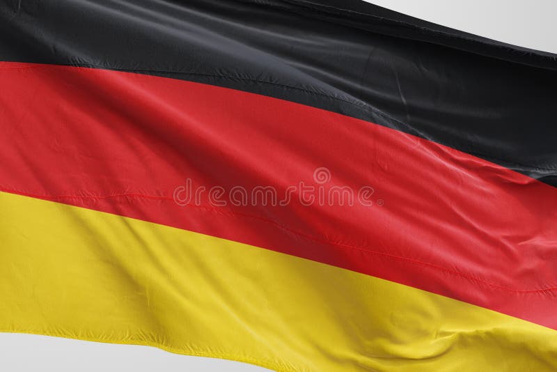 Isolated Germany Flag Waving, 3D Realistic Germany Flag Rendered Stock ...