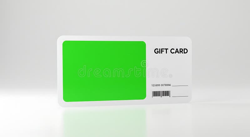 Isolated Gift Card with Green Screen Area for Customization Stock ...