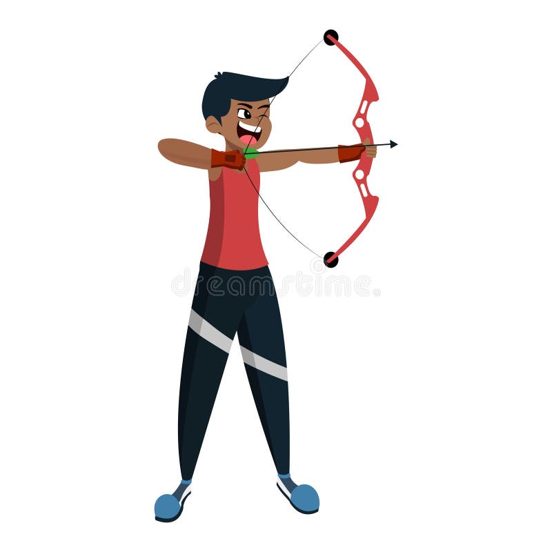 Isolated Girl Doing Archery Sport Character Stock Vector - Illustration ...