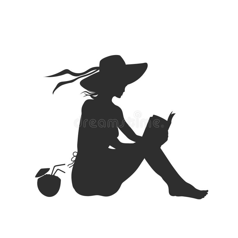 Beach Girl Reading Stock Illustrations 428 Beach Girl Reading Stock