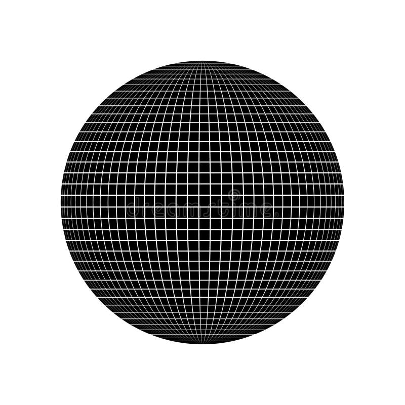 Isolated Global Grid Sphere Stock Illustration - Illustration of smart ...