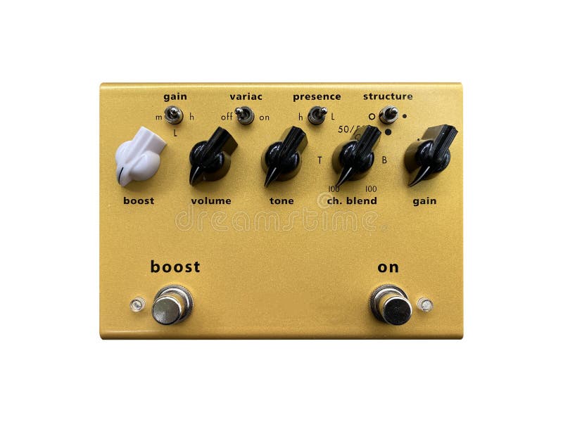 Isolated Gold Boutique Vintage Overdrive Stomp Box Effect for Electric ...