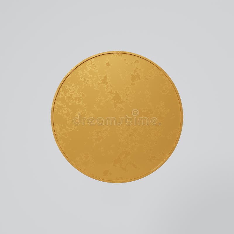 Isolated Gold Coin. 3D Rendering Stock Illustration - Illustration of ...