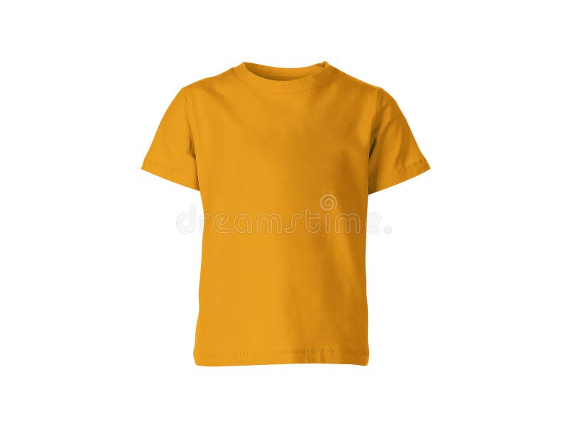 The Isolated Gold Colour Blank Fashion Tee Front Mockup Template Stock ...