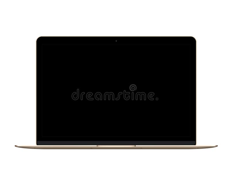 Gold Laptop Mockup, Isolated on White Background Stock Vector ...
