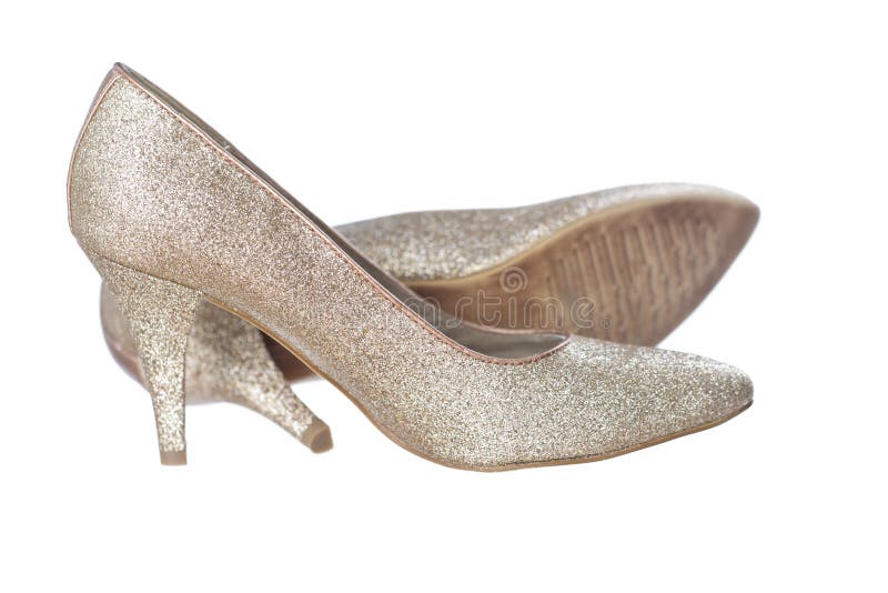 Isolated gold shoes stock image. Image of heels, isolated - 35579513