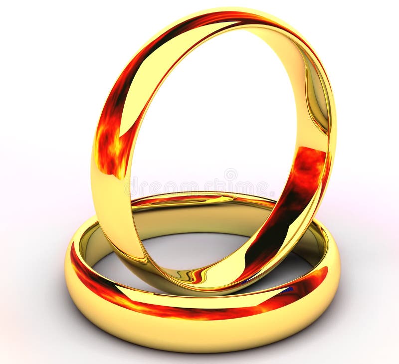 Isolated Gold Wedding Rings Stock Illustration - Illustration of ...