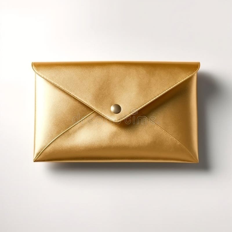Isolated Golden Envelope. AI Stock Illustration - Illustration of ...