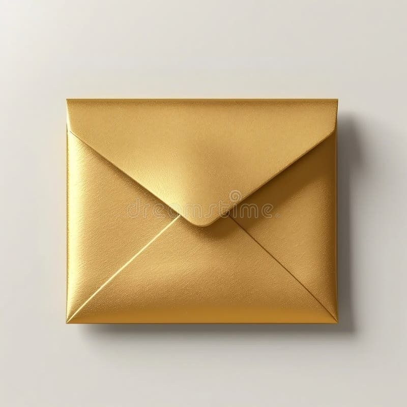 Isolated Golden Envelope. AI Stock Illustration - Illustration of ...