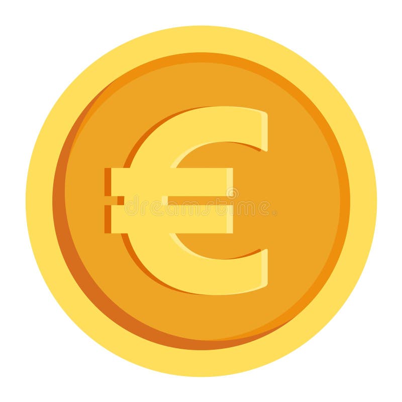 Isolated golden euro coin stock vector. Illustration of business ...
