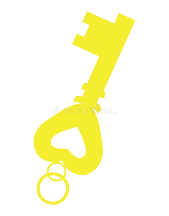 Isolated golden key stock vector. Illustration of gift - 85852914