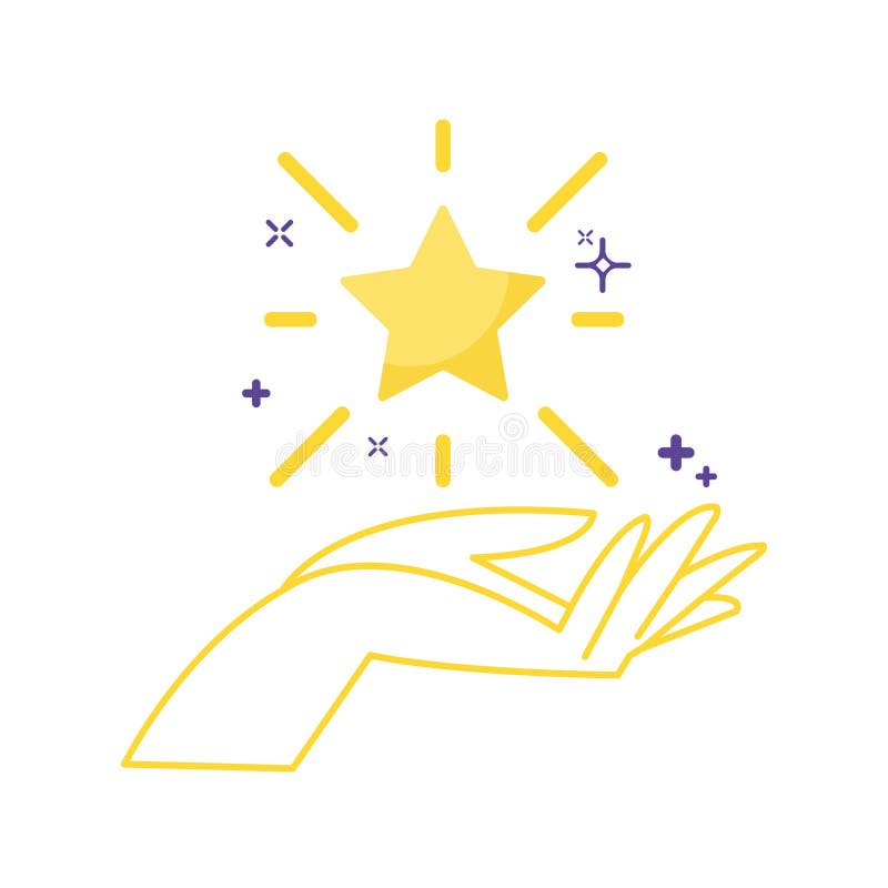Isolated Golden Star Shape Being Hold by a Hand Vector Stock Vector ...