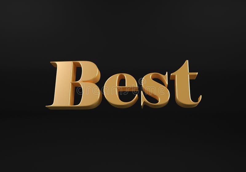 Isolated Golden Word Best on Balck Background, 3D Illustration Stock ...