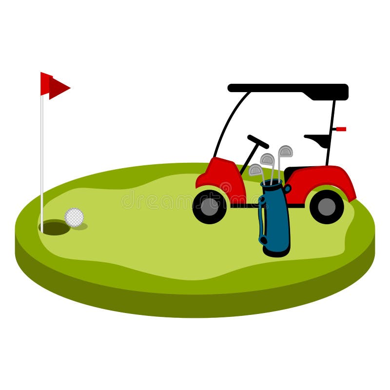 Isolated golf hole image stock vector. Illustration of golfing - 143869098