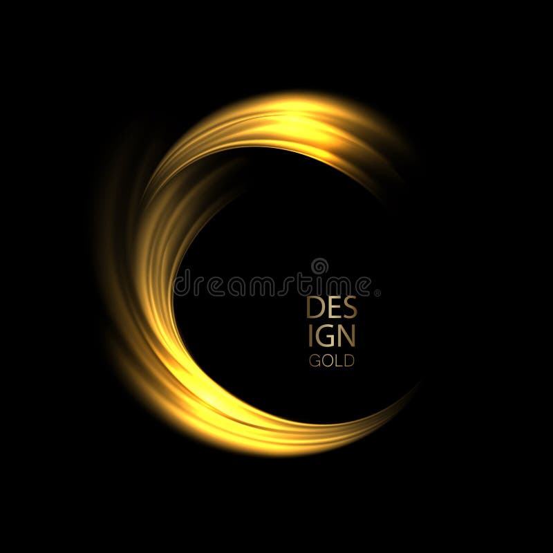 Isolated Gorgeous Round Abstract Frame in Gold Color Stock Vector ...