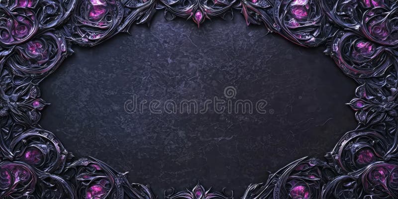 Isolated Gothic Frame with Nature and Stained Glass Elements Stock ...