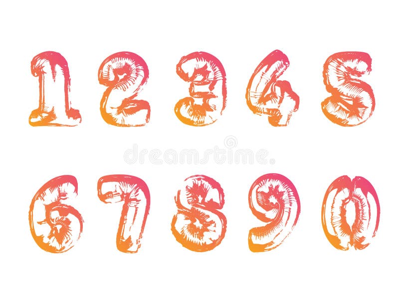 Isolated Gradient Air Balloon Number Font Collection Stock Vector ...