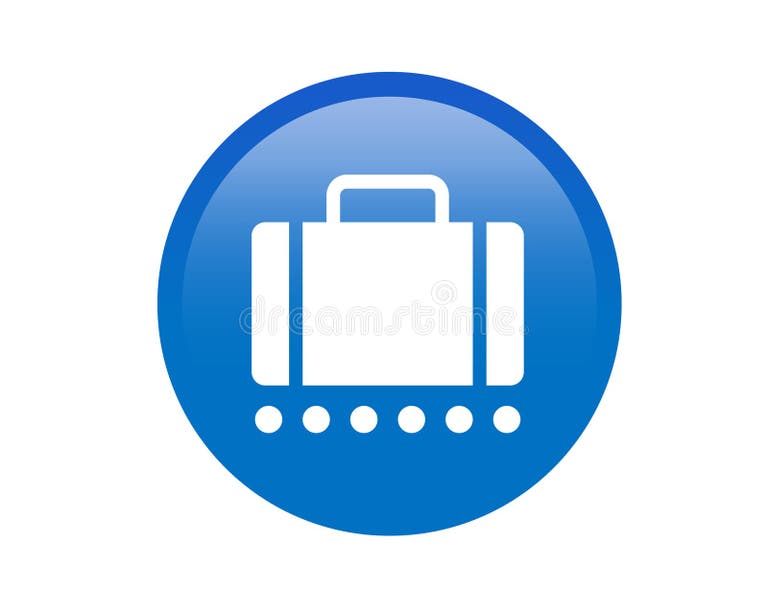 Gradient Blue Baggage Claim Button Square Icon Stock Illustration ...