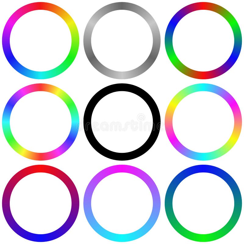 Isolated Gradient Rainbow Circle Color Palette Set Stock Vector ...
