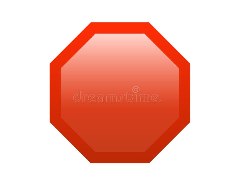 Gradient Red Octagonal Road Stop Warning Sign Icon Stock Illustration ...