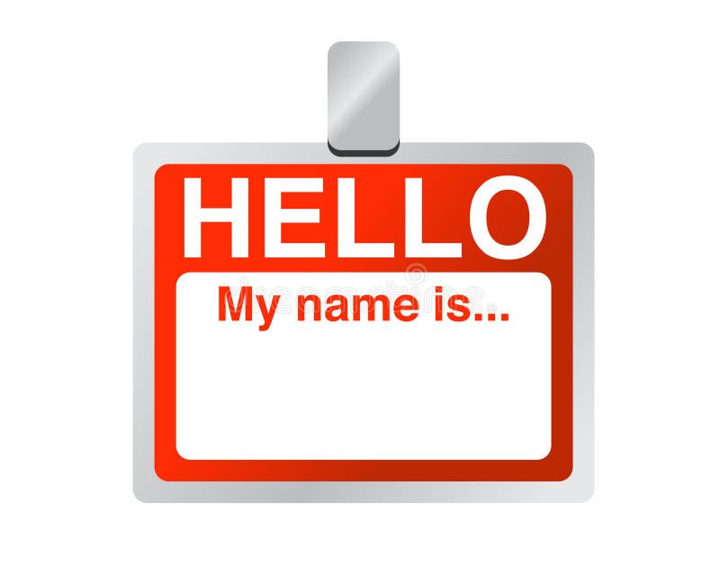 Gradient Red Rectangle Shaped Name Badge Tag Icon for School, Business ...