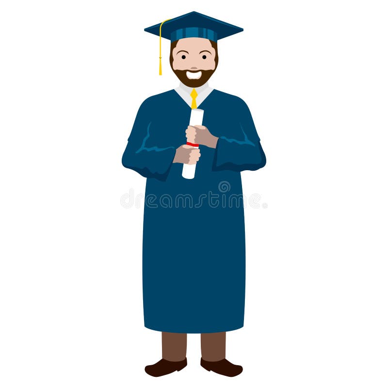 Isolated graduating man stock vector. Illustration of people - 141512994