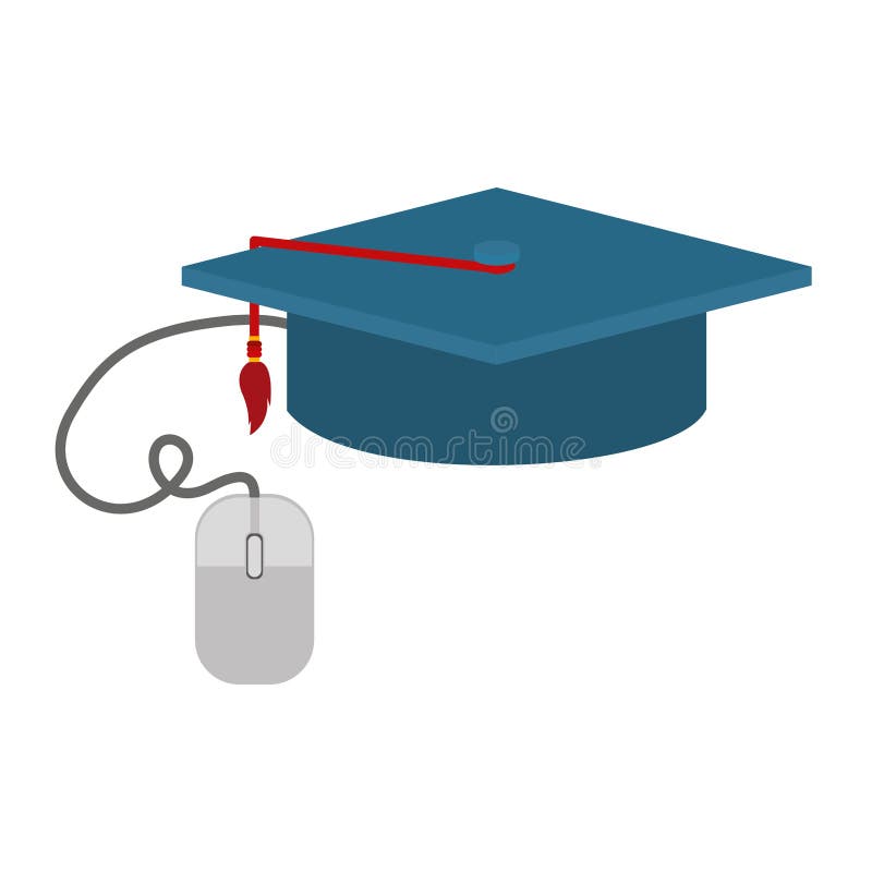 Isolated Graduation Cap and Mouse Design Stock Illustration ...