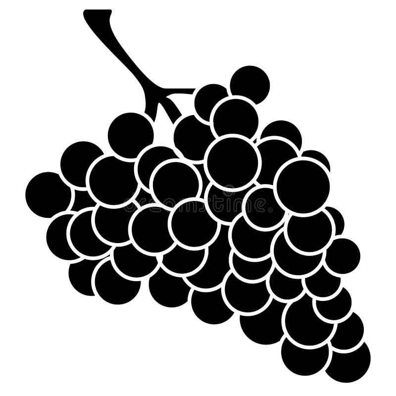 Grapes silhouette stock vector. Illustration of cluster - 9088990