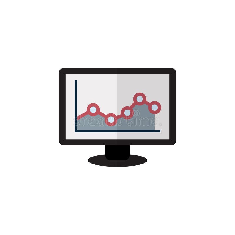 Isolated Graph Flat Icon. Chart Vector Element Can Be Used for Monitor ...