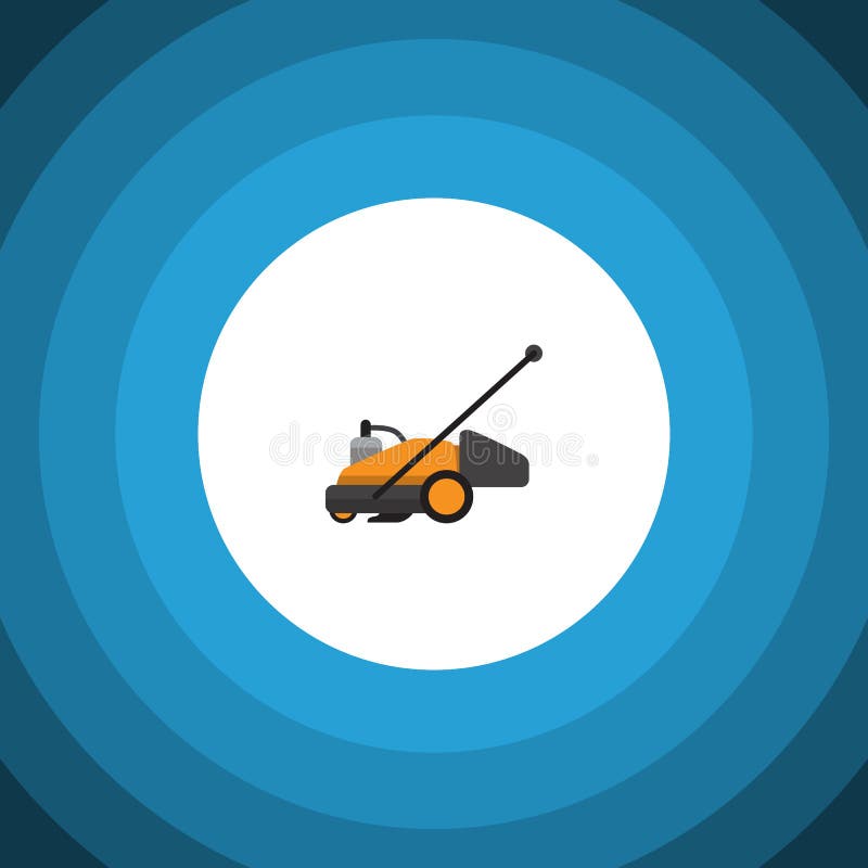 Isolated Grass-Cutter Flat Icon. Lawn Mower Vector Element Can Be Used ...