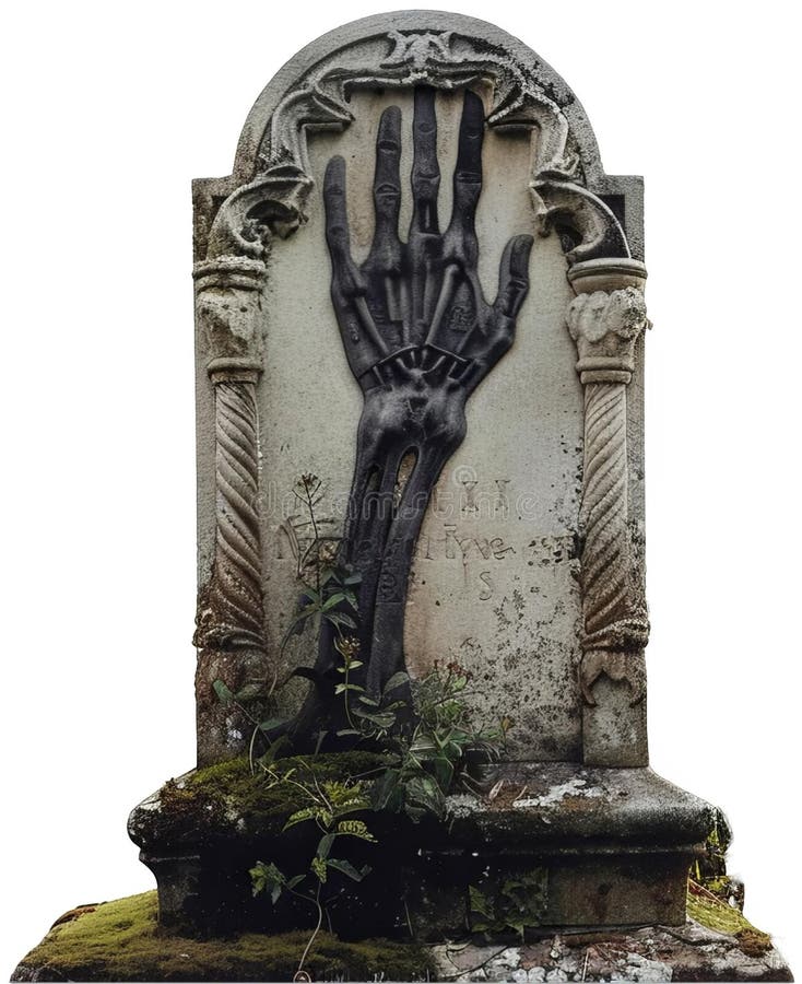 Spooky Gravestone with Skeleton Hand â€“ Haunting Cemetery Monument on ...