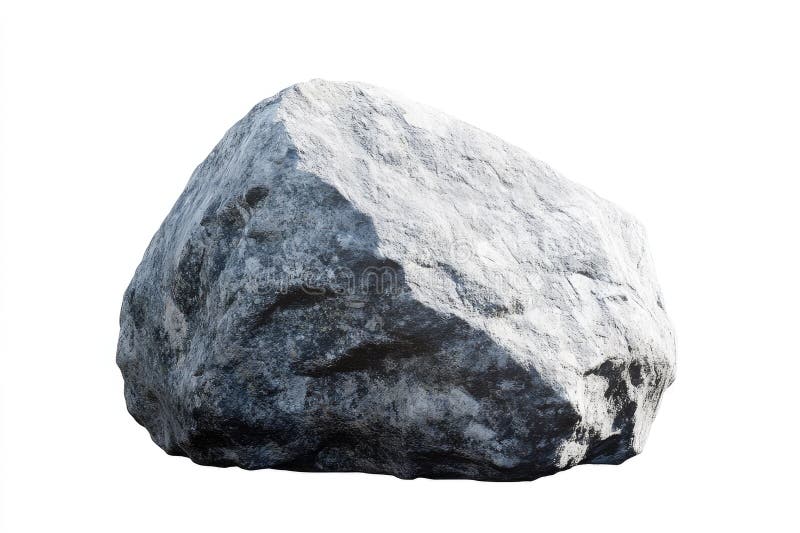 Isolated Gray Boulder Stone on White Background for Design Element ...