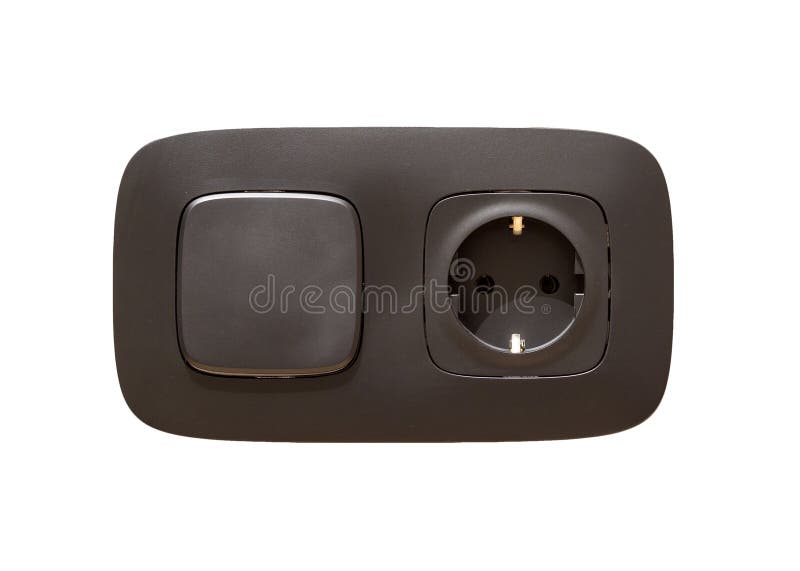 New Gray Electrical Power Outlet Socket, Plastic Switch Isolated ...