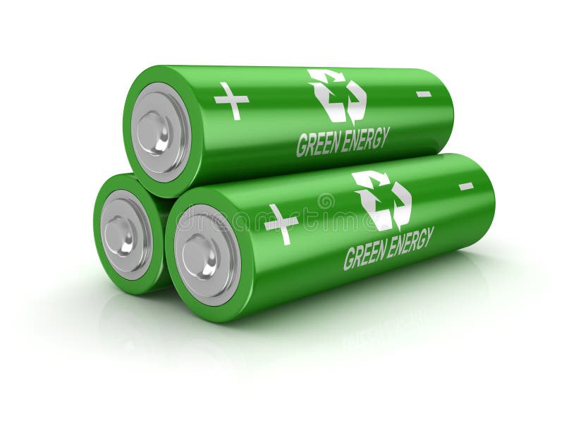 Isolated green battery stock illustration. Illustration of electric ...