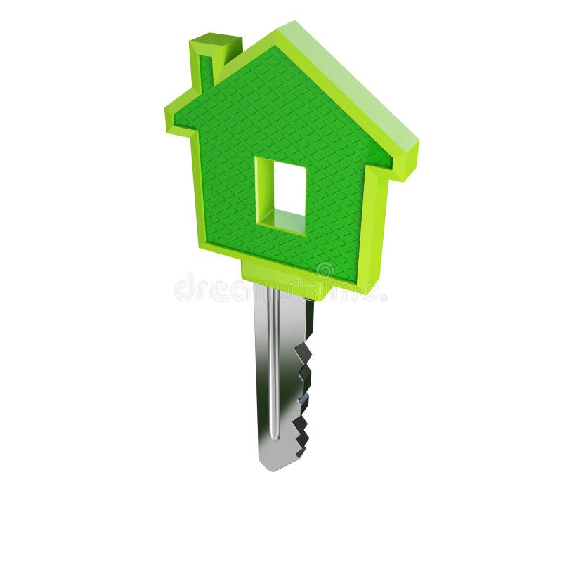 Isolated Green Eco House Key 02 Stock Illustration - Illustration of ...