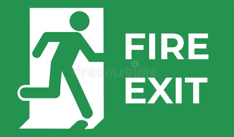 Isolated Green Fire Exit Icon. Concept of Emergency and Evacuation ...