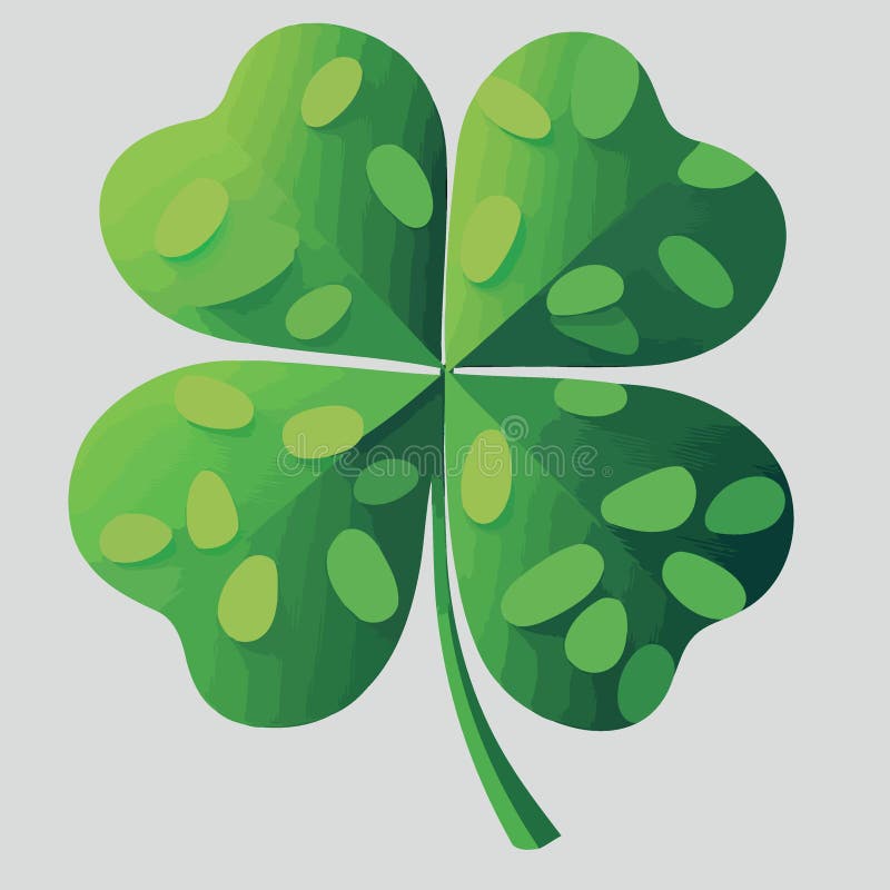 Isolated Green Four Leaf Clover Stock Vector - Illustration of vector ...