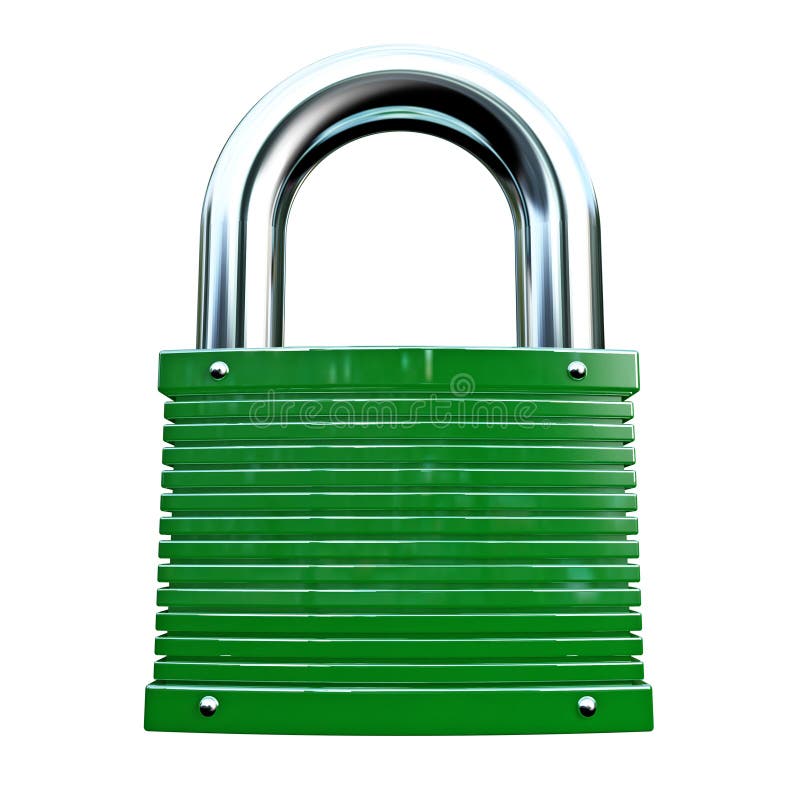 Isolated green padlock stock illustration. Illustration of private ...