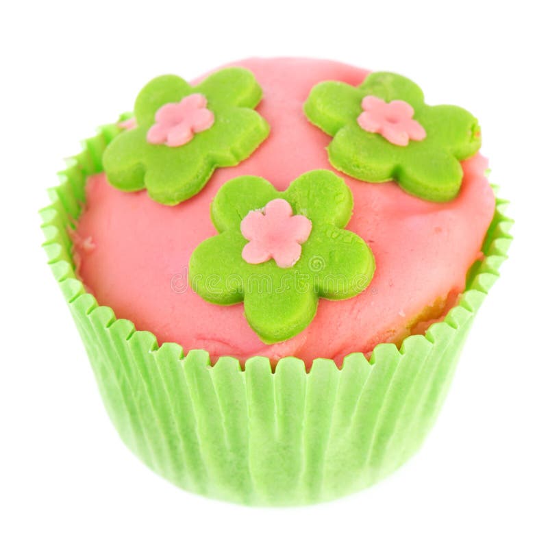 Isolated Green and Pink Cupcake Stock Image - Image of home, background ...