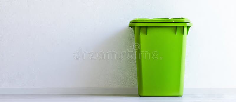 An Isolated Green Recycling Bin on a White Background, Providing Ample ...