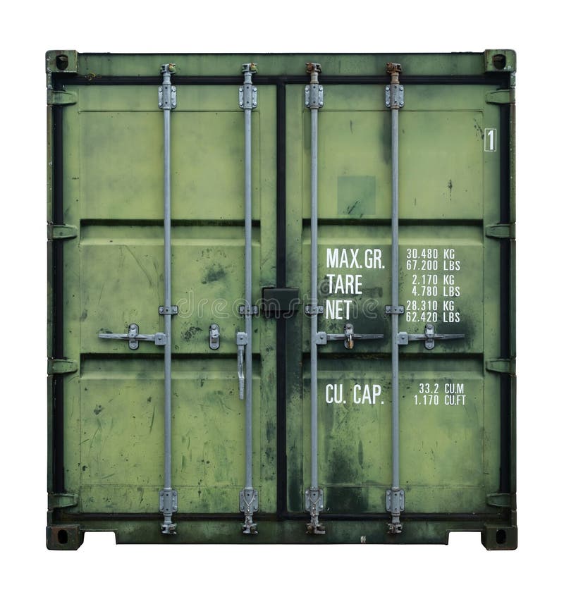 Isolated Green Shipping Container Stock Image - Image of merchandise ...
