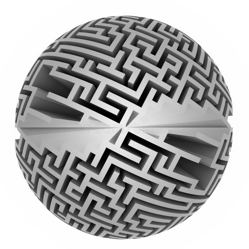 Grey Labyrinth stock illustration. Illustration of help - 9503003