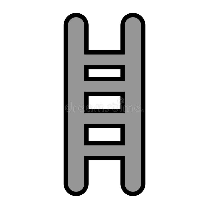 Grey ladder icon stock vector. Illustration of work - 152030392