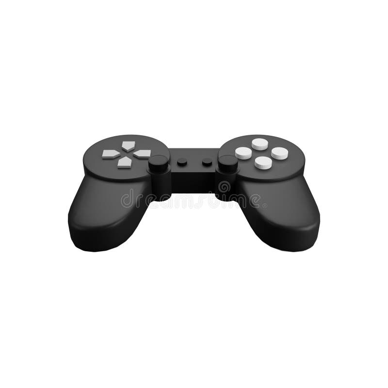 Isolated Grey Video Game Remote Icon in 3D Stock Illustration ...