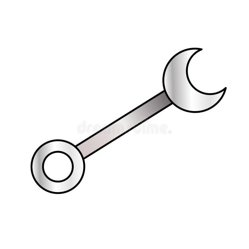 Isolated Grey Wrench Key Tool Icon Vector Stock Illustration ...