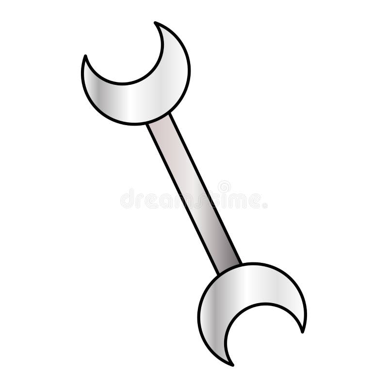 Isolated Grey Wrench Key Tool Icon Vector Stock Illustration ...