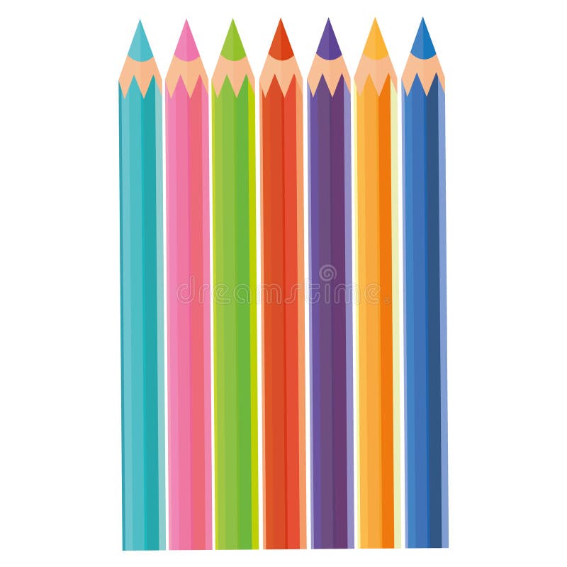 Group of Colored Pencils Back To School Poster Vector Stock Vector ...