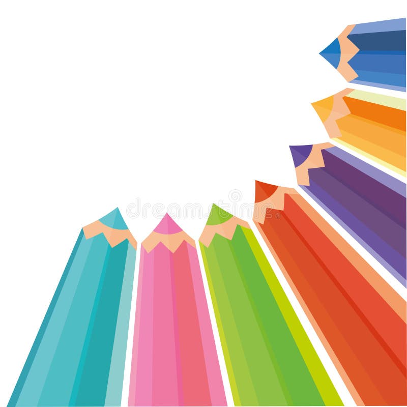 Isolated Group of Colored Pencils Vector Stock Vector - Illustration of ...