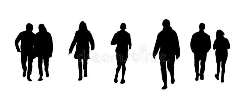 Group of People Walking Graphic Silhouette Stock Illustration ...