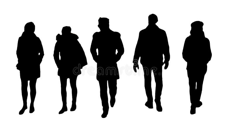 Group of People Walking Graphic Silhouette Stock Illustration ...